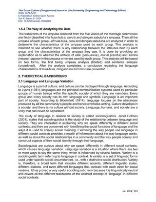 LANGUAGE VARIATIONS BASED ON SOCIAL STRUCTURE: A CASE STUDY IN TOBA BATAK MARRIAGE | PDF