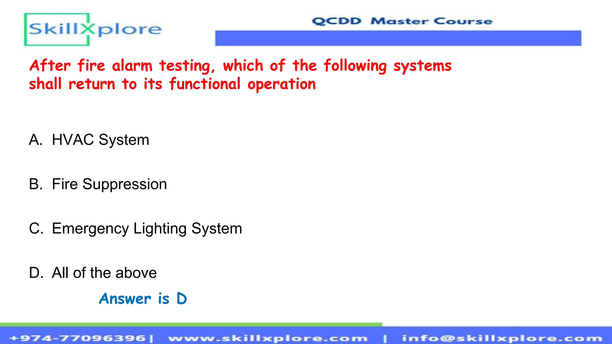 sample question for QCDD exam fire alarm | PPTX