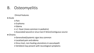 15.Bone and Joint Infections. Types, clinical presentation and ...