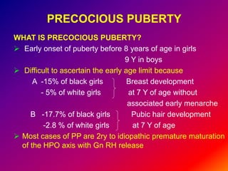15. PRECOCIOUS PUBERTY in the adolescent | PPT