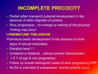 15. PRECOCIOUS PUBERTY in the adolescent | PPT