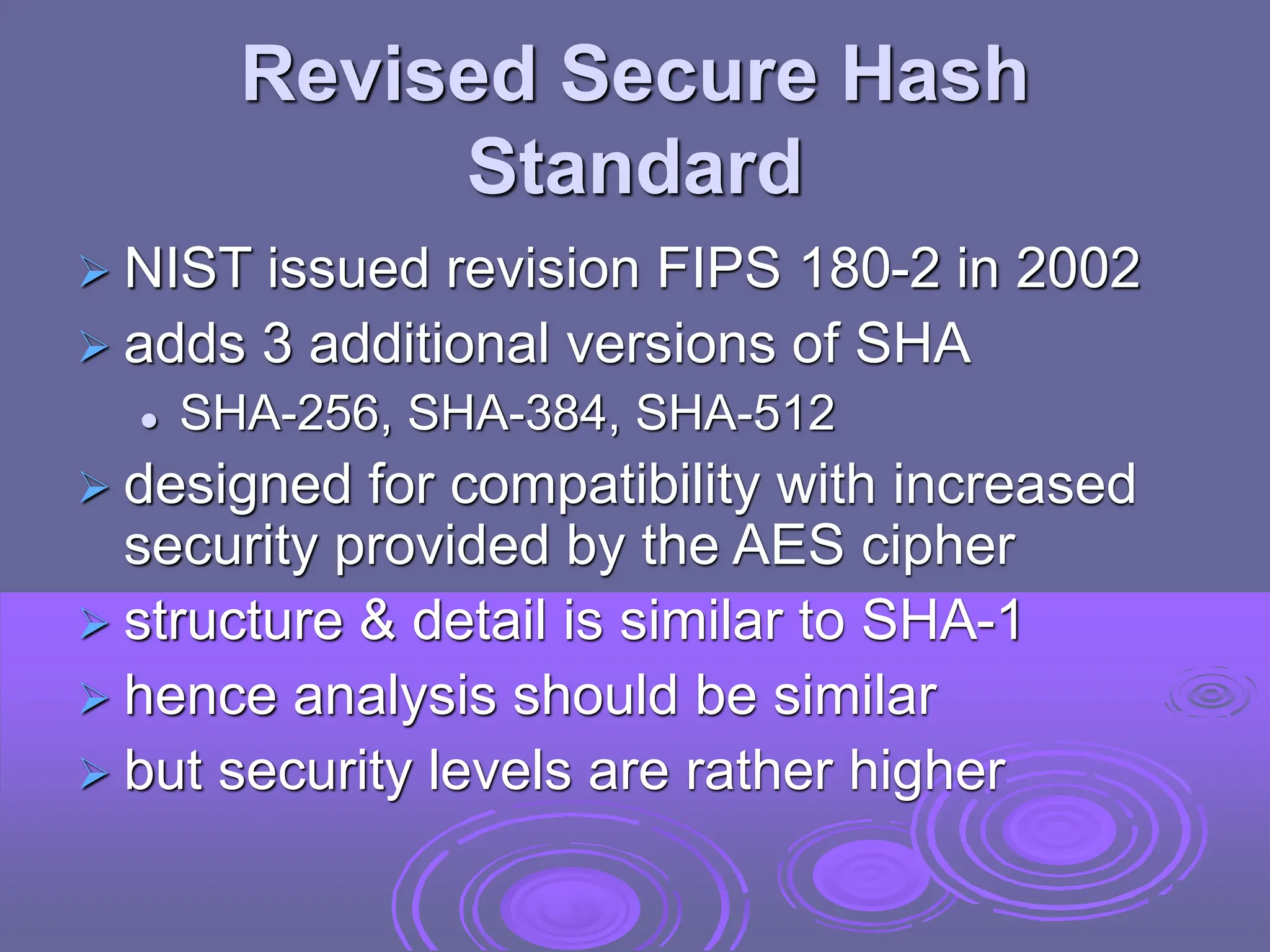 Hash Functions Uses Requirements Secure Hash Algorithm Ppt