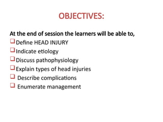 15.8 HEAD INJURY IN CHILD.pptx for nurses | PPTX