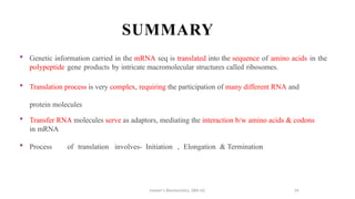 DPT - Biochemistry & Genetics - II (Molecular Biology) Translation in ...