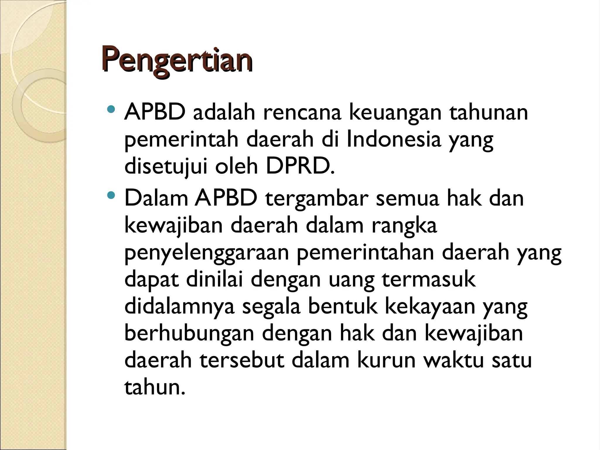 APBD ( anggaran pendapatan dan belanja daerah) | PPT