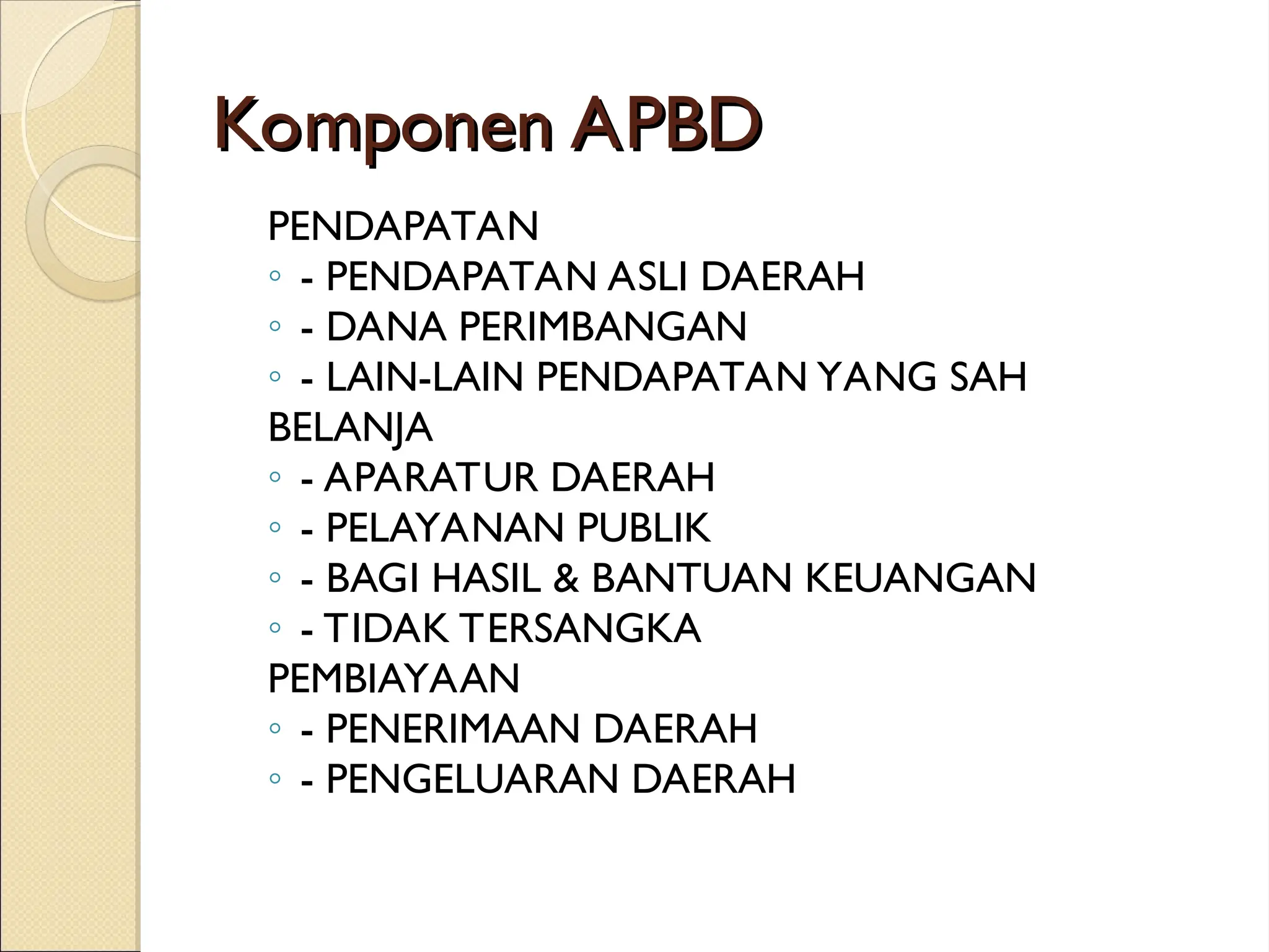 APBD ( anggaran pendapatan dan belanja daerah) | PPT