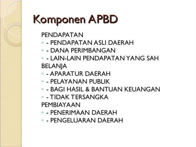 APBD ( anggaran pendapatan dan belanja daerah) | PPT