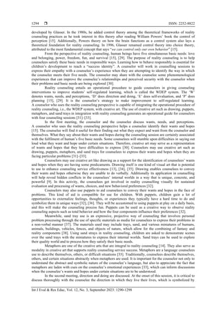 Creative reality counseling model: Acceptability and effectiveness at ...