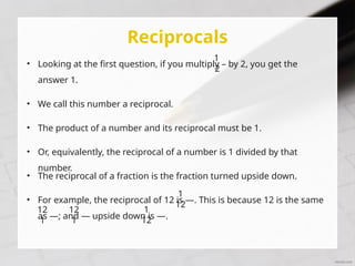 Lesson about Fraction: Multiplying and Dividing Fractions and Whole ...