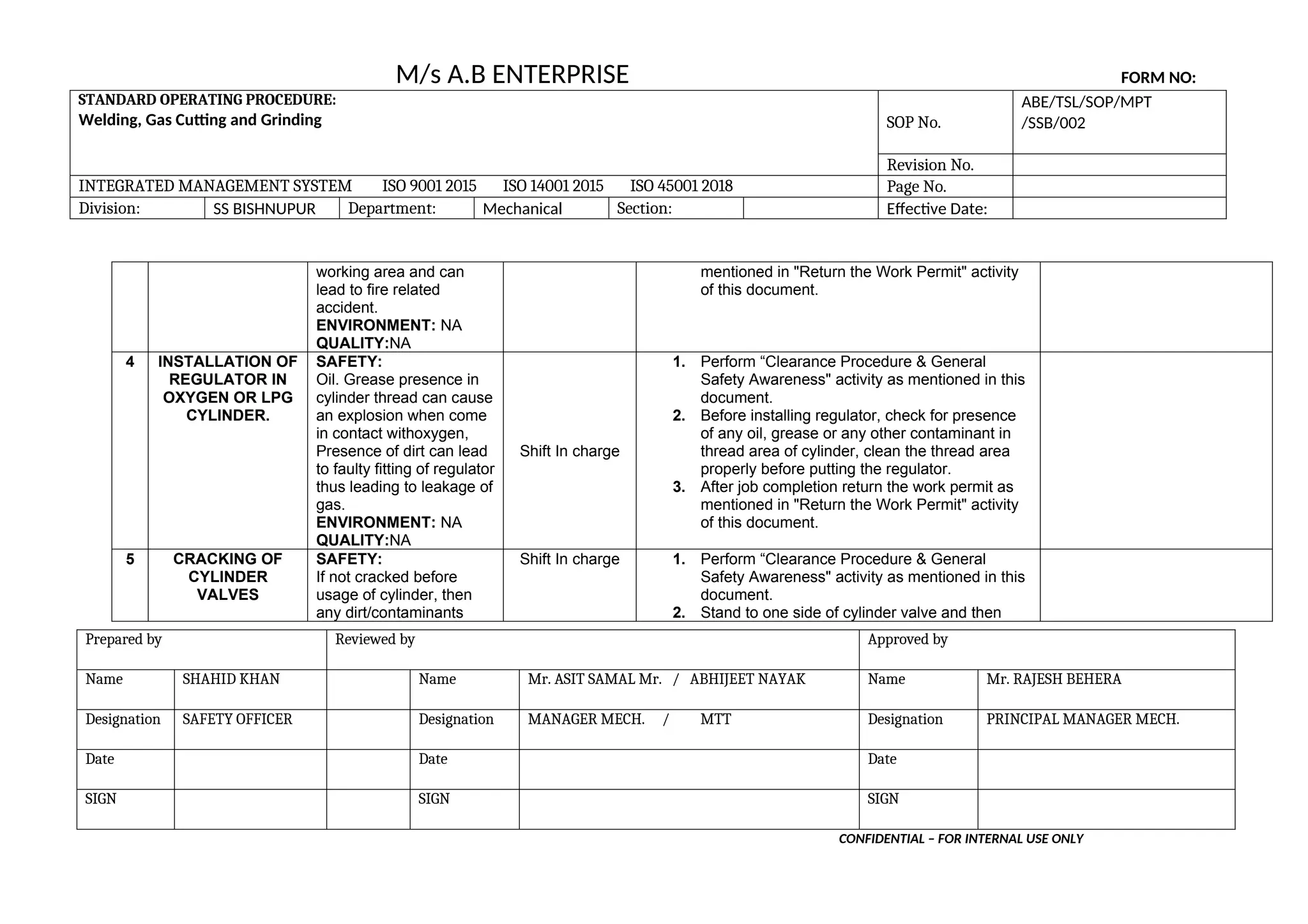 15. SOP OF Gas Cutting & Welding and grinding.docx