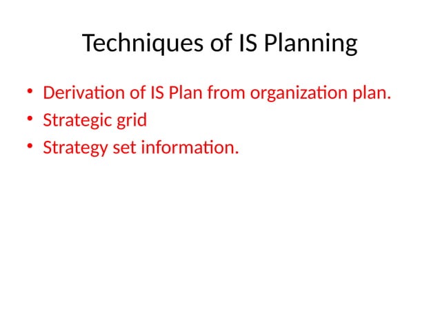 Planning of Information Systems, its data type. | PPT
