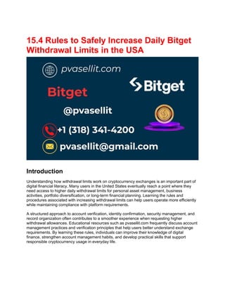 15.4 Rules to Safely Increase Daily Bitget Withdrawal Limits in the USA ...