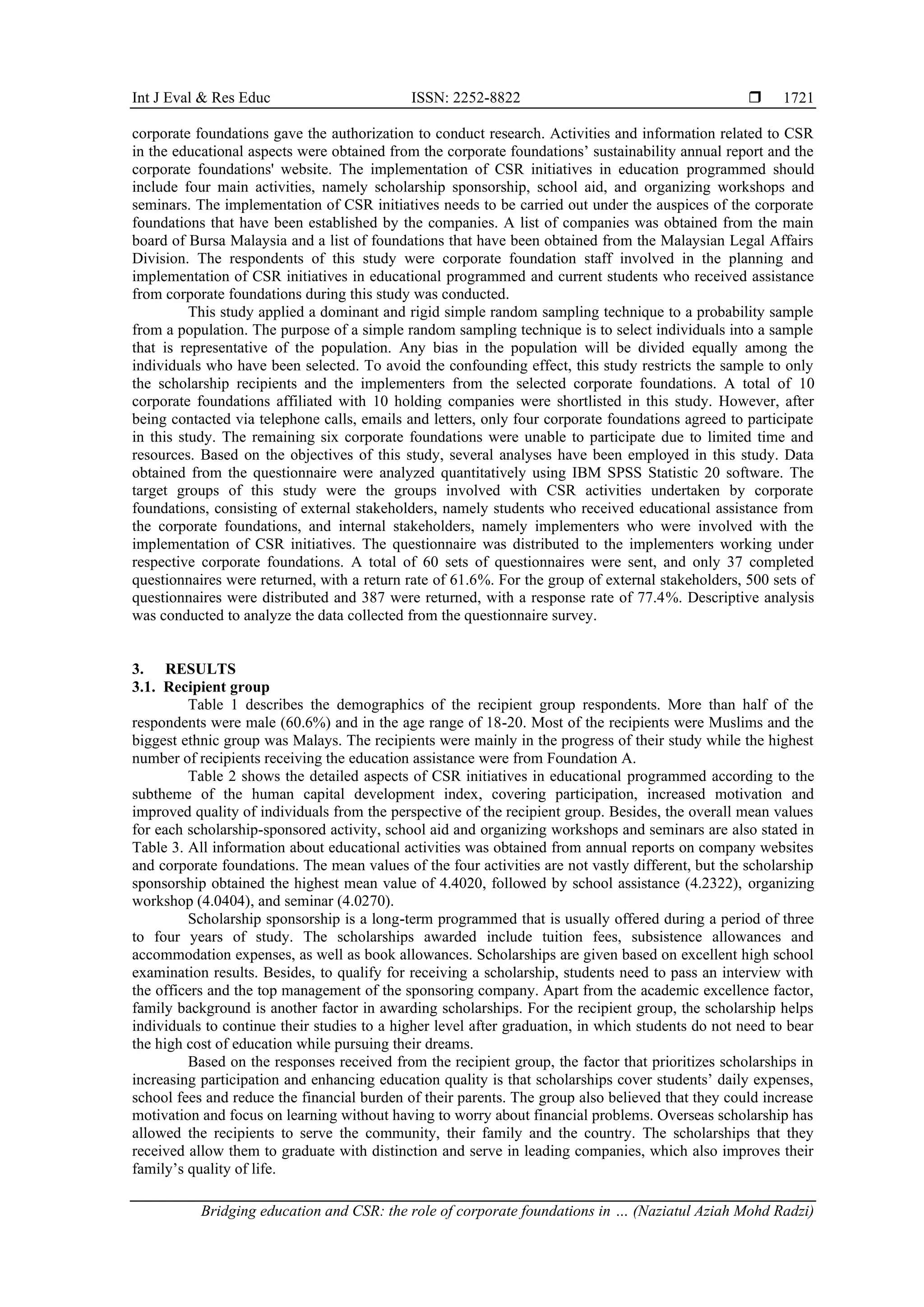 Bridging education and CSR: the role of corporate foundations in ...