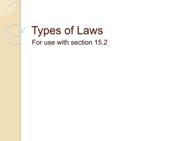 Types of Laws | PPTX | Law