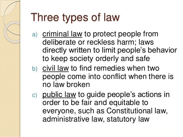 Types of Laws