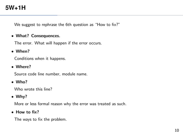 TMPA-2017: 5W+1H Static Analysis Report Quality Measure | PPT