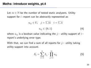 TMPA-2017: 5W+1H Static Analysis Report Quality Measure | PPT