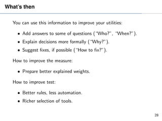 TMPA-2017: 5W+1H Static Analysis Report Quality Measure | PPT