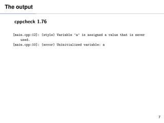 TMPA-2017: 5W+1H Static Analysis Report Quality Measure | PPT