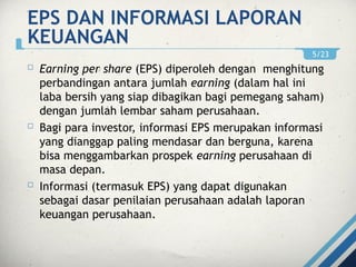 analisis perusahaan EPS dan laporan keuangan | PPT