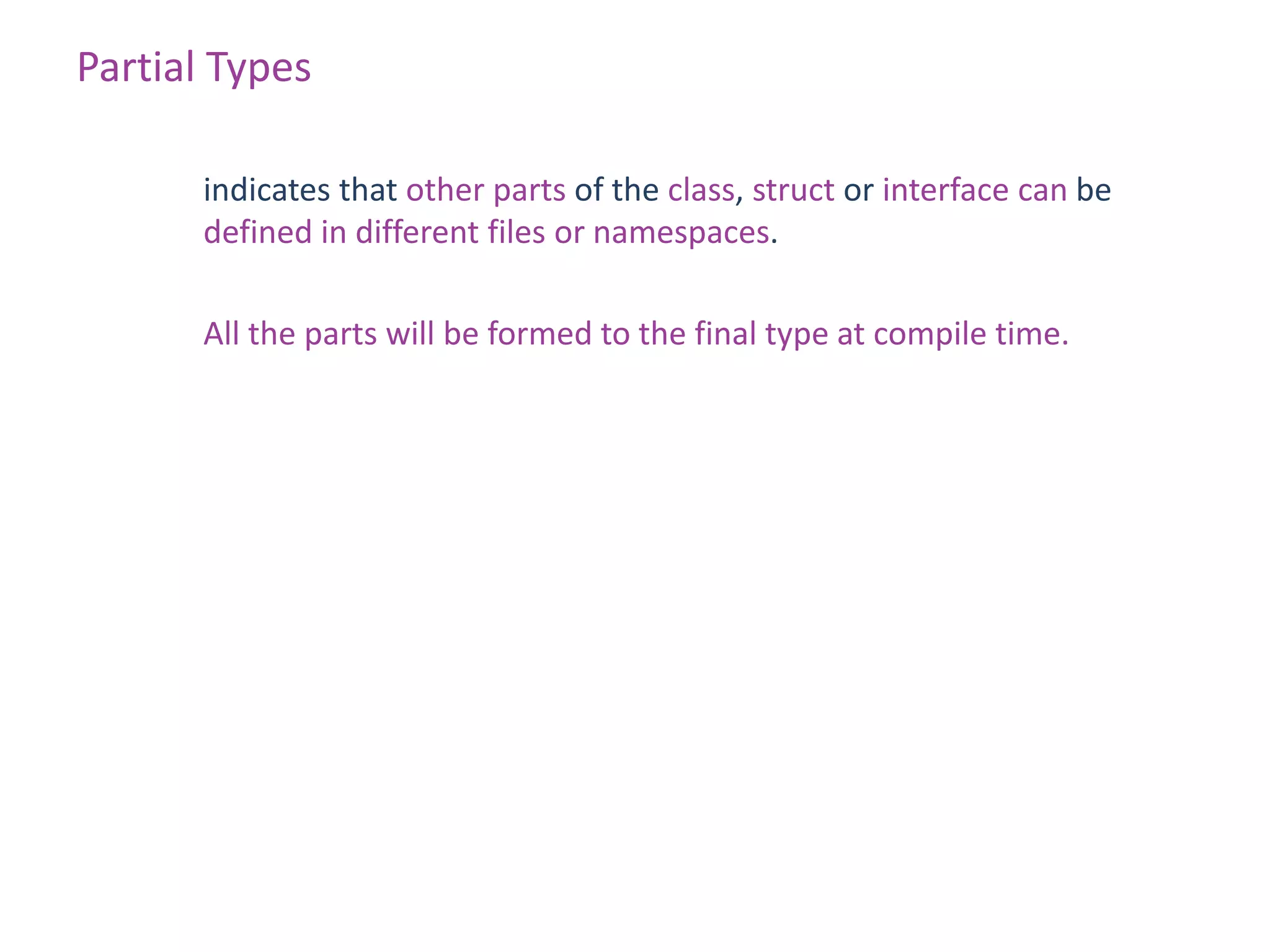15 anonymous methods, partial types and nullable types | PDF
