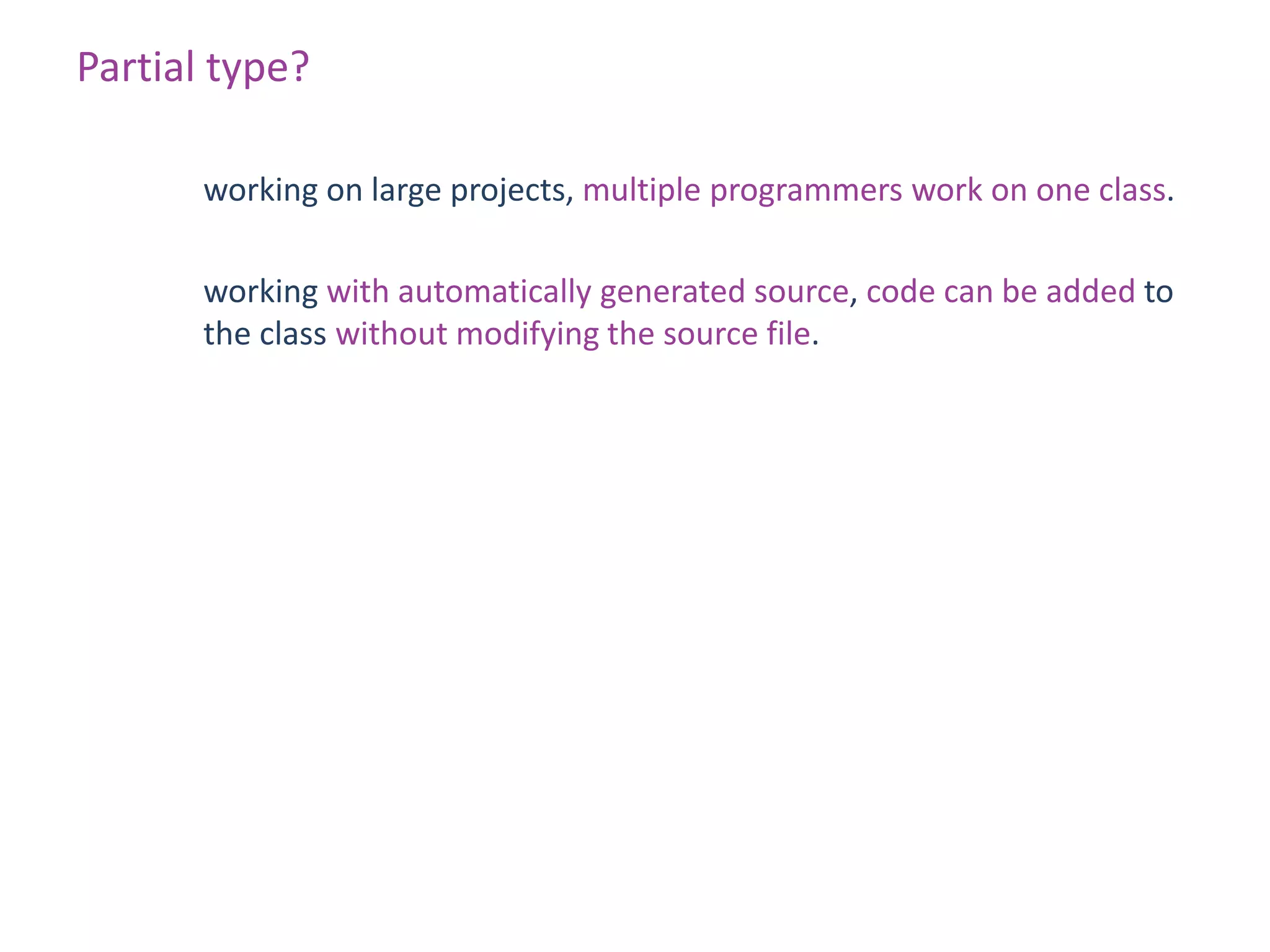15 anonymous methods, partial types and nullable types | PDF