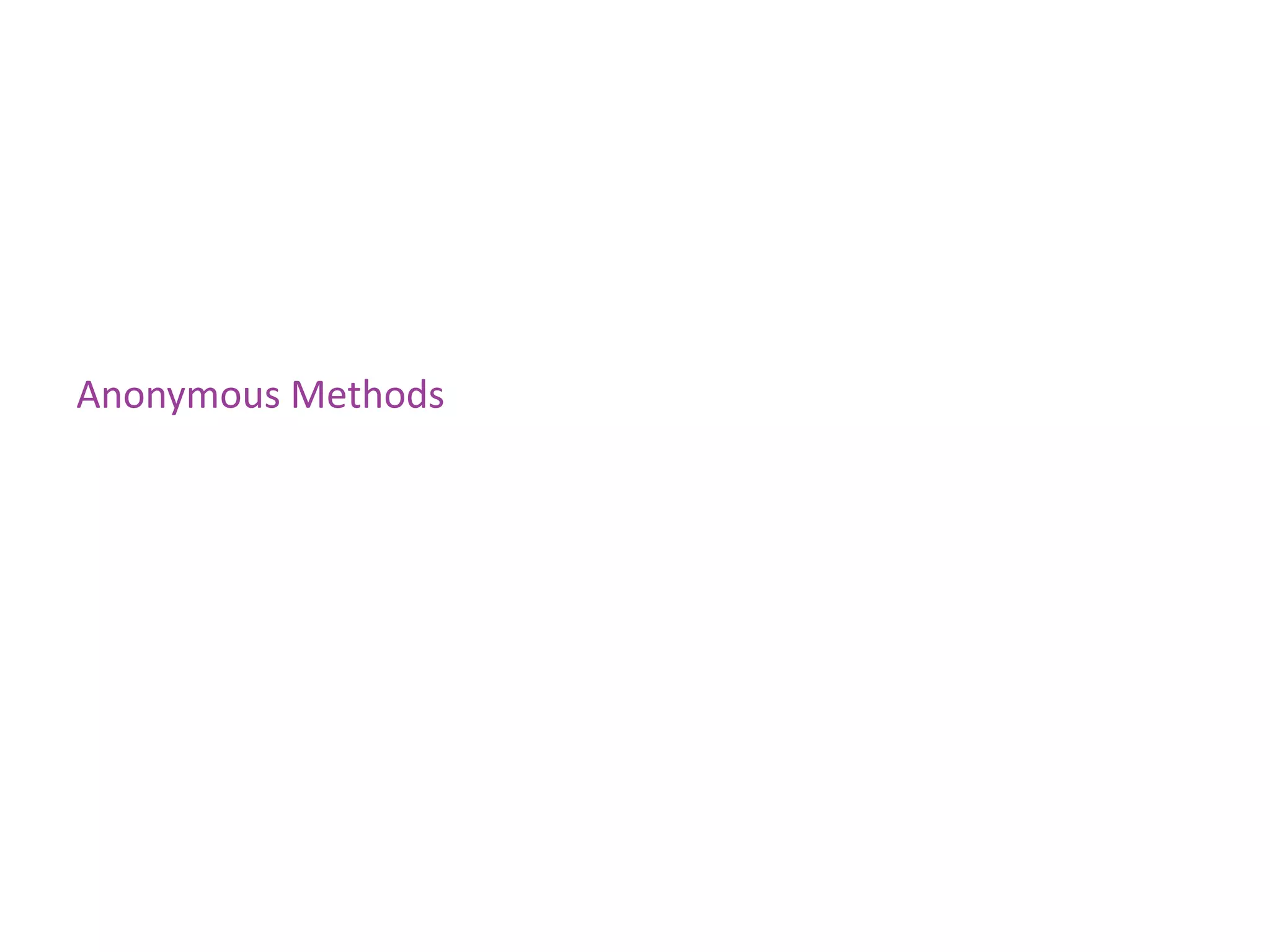 15 anonymous methods, partial types and nullable types | PDF
