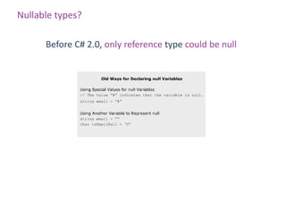 15 anonymous methods, partial types and nullable types | PDF