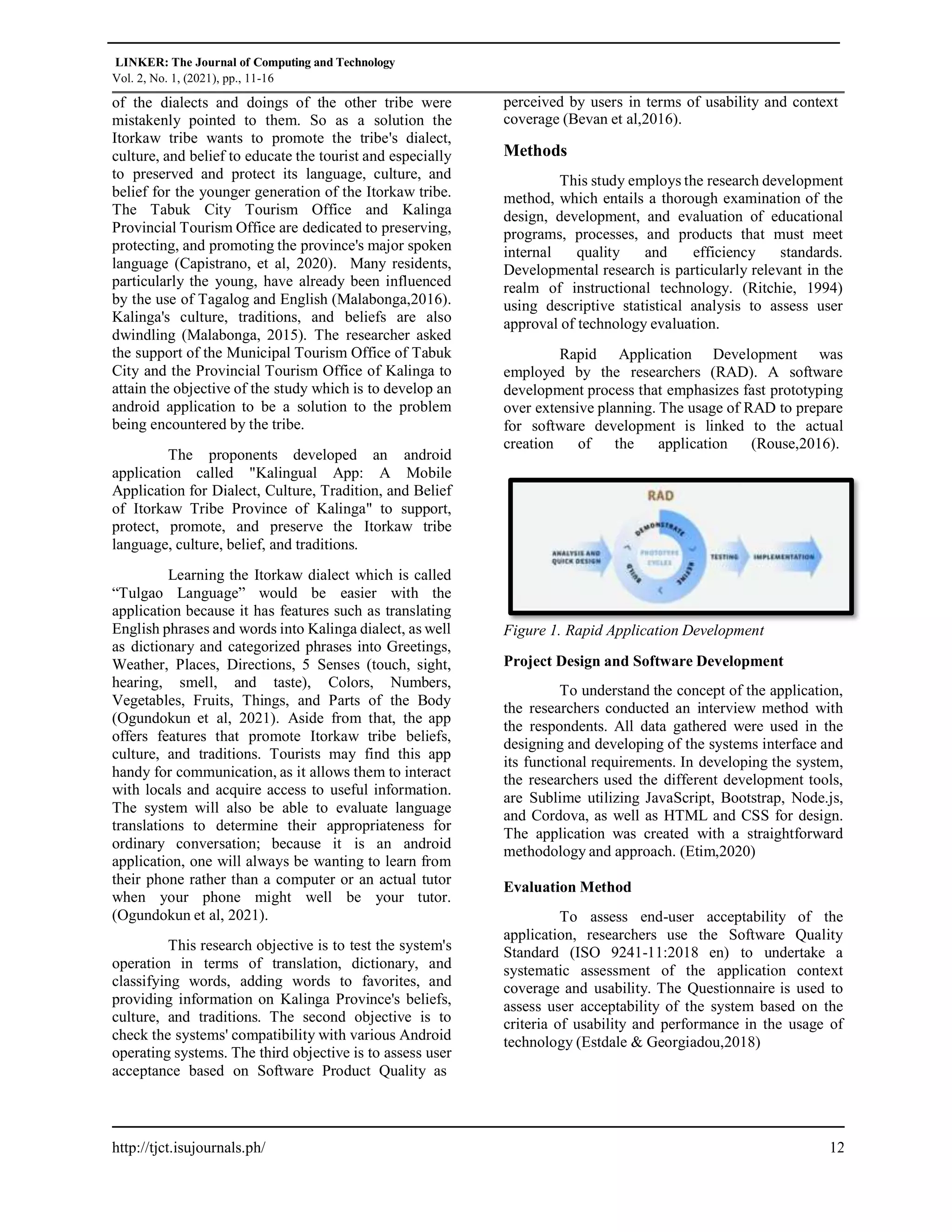 Kalingual App: A Mobile Application for Dialect, Culture, Tradition and Belief of Itorkaw Tribe ...