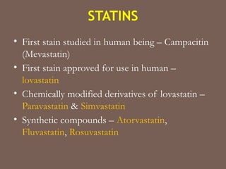 Drugs used in Hyperlipidaemia pharmacology .pptx