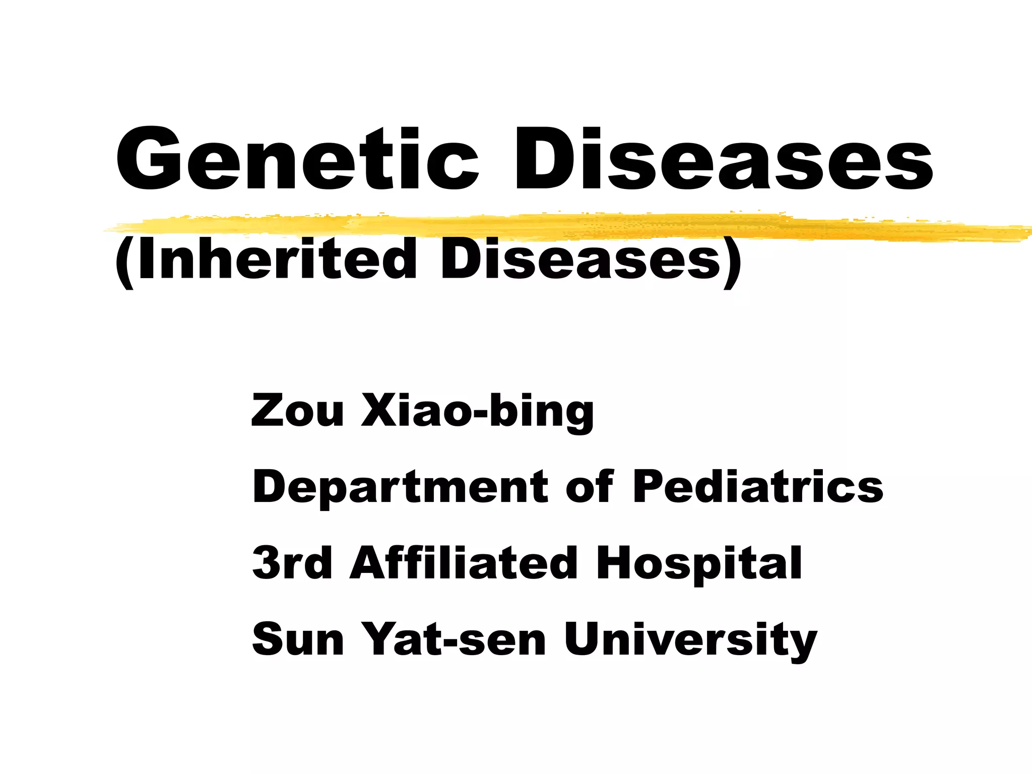 15 Genetic Diseases Ppt