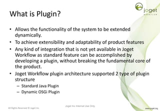 Joget Workflow v4 Training - Module 15 - Introduction to Plugin Architecture | PPTX