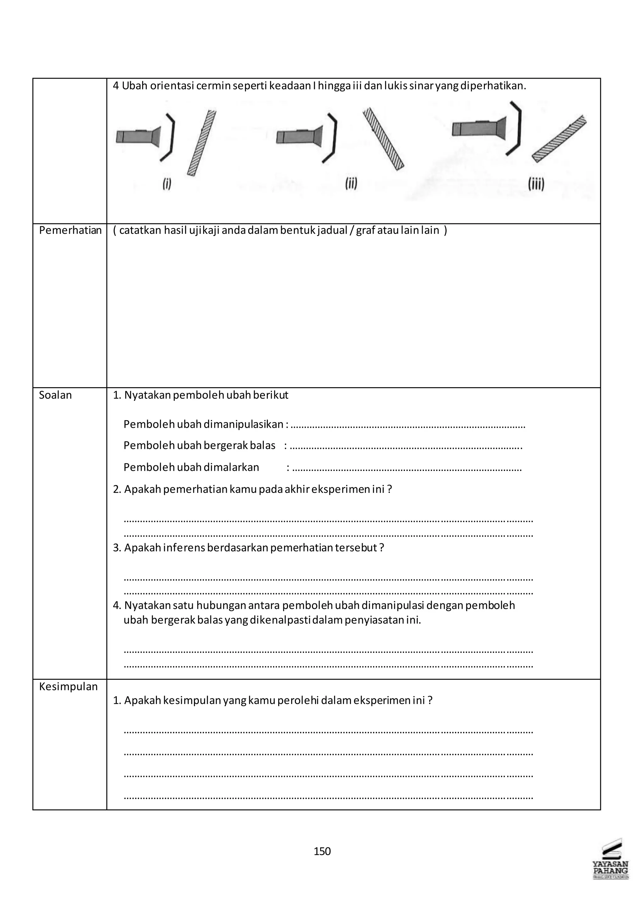 15 latihan amali sains tahun 5 | DOCX