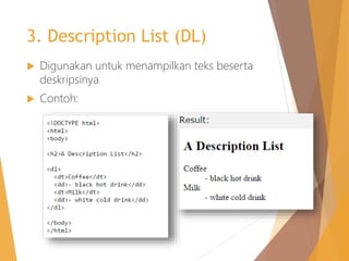 15 membuat list | PPTX