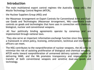Nuclear Export Control Regimes | PPTX | Arms & Ammunition | Sensitive ...