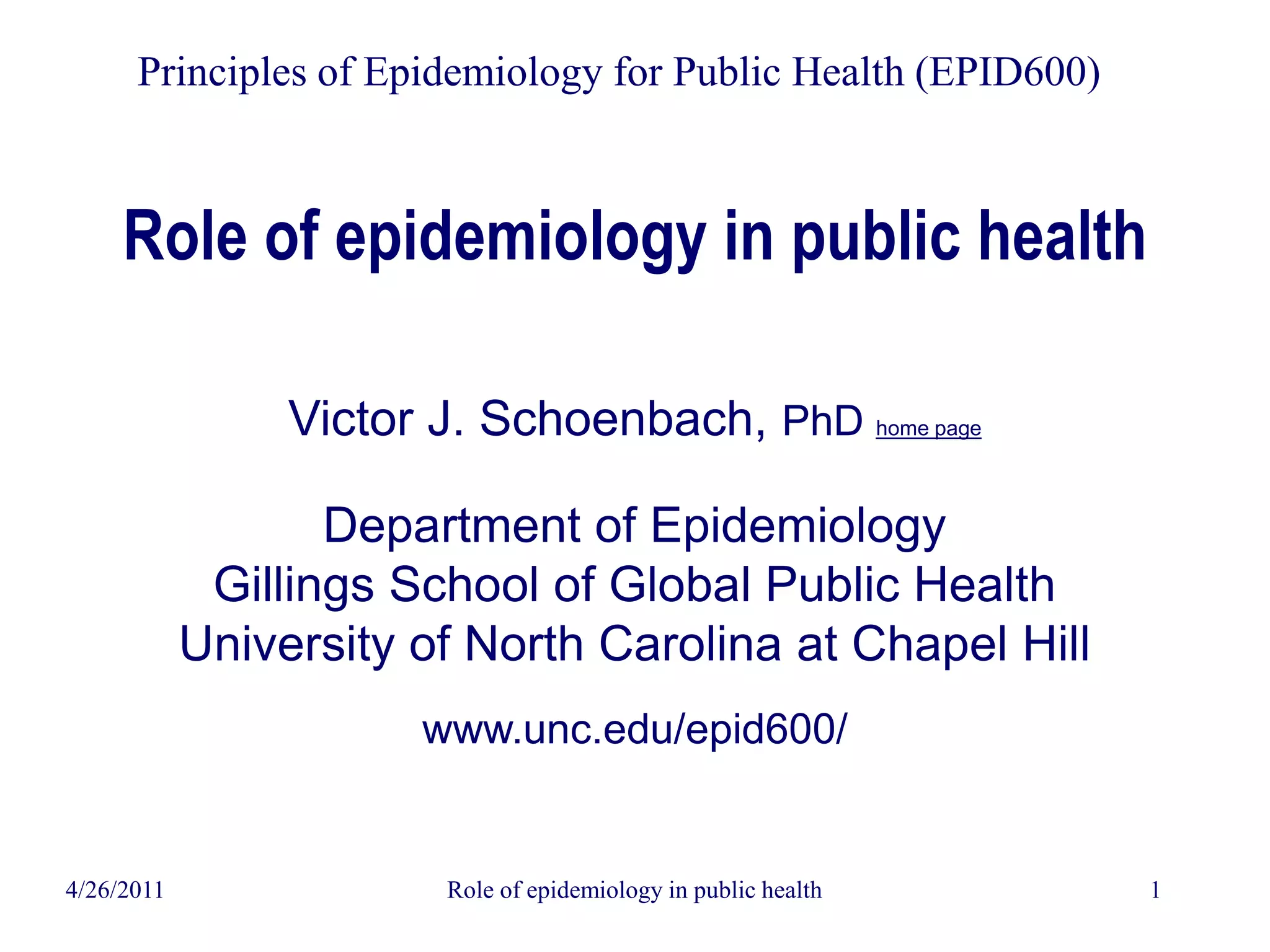 15 Role of epidemiology in public health | PPTX