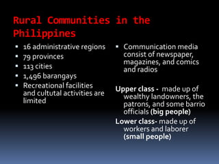 RURAL COMMUNITIES IN THE PHILIPPINES FM1 | PPTX