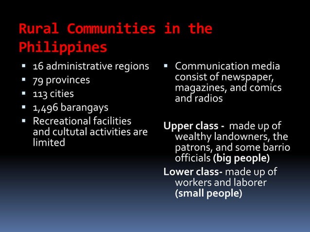 RURAL COMMUNITIES IN THE PHILIPPINES FM1 | PPTX