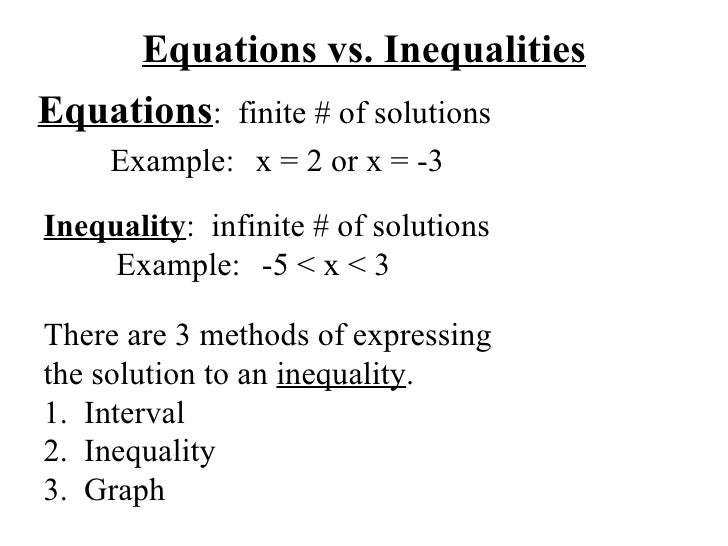 Inequality Equations