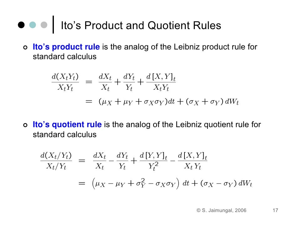 Stochastic Calculus Main Results