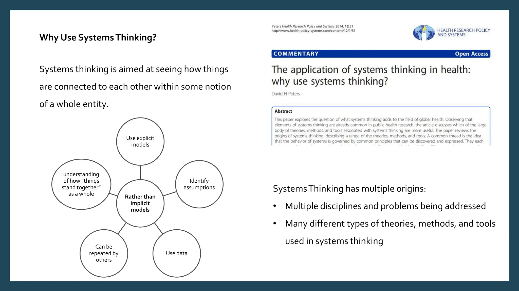 SYSTEM THINKING IN PUBLIC HEALTH | PPTX