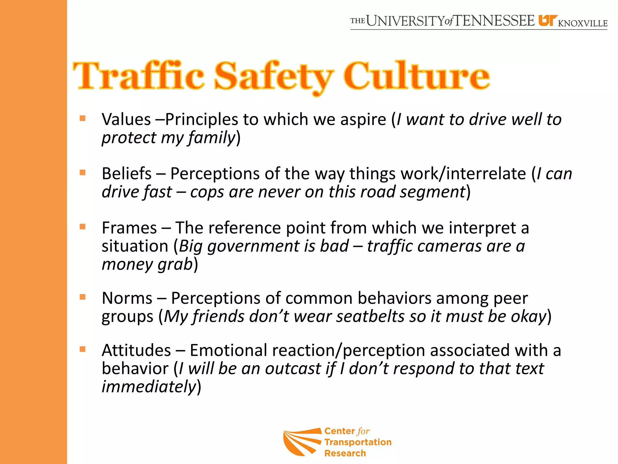 Highway Traffic Safety Culture: A Tennessee Perspective | PDF