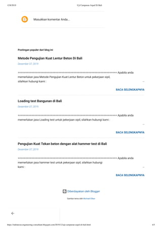 15 uji campuran aspal di bali | PDF