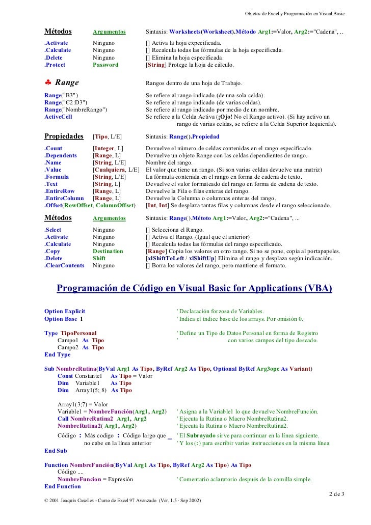 15 Vba Y Objetos Excel 