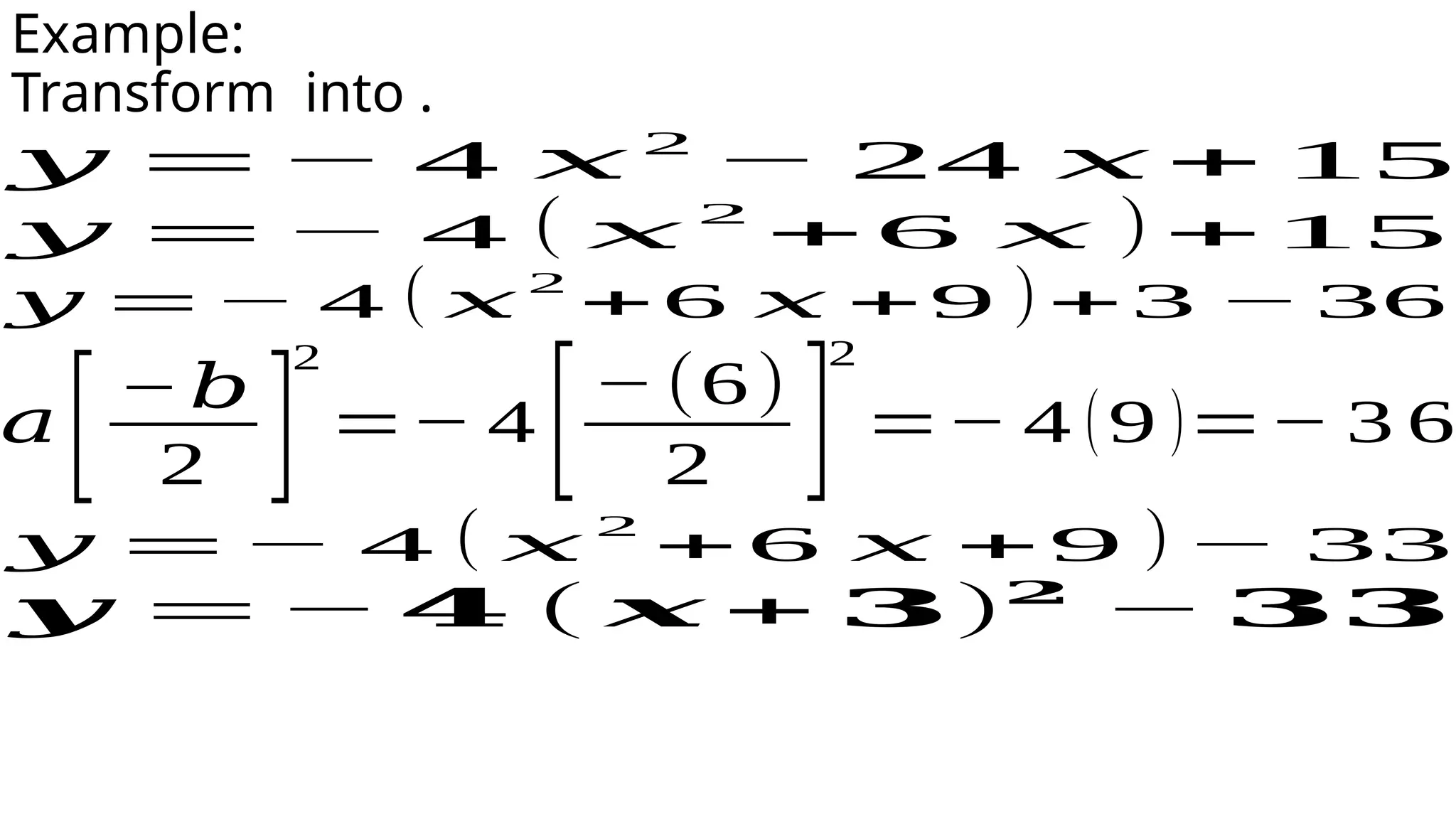 15 - Vertex Form of a Quadratic Function | PPTX