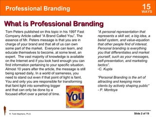 15 Ways to Professionally Brand You | PPT
