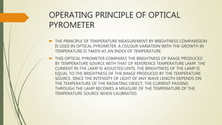 optical pyrometer working & application | PPTX | Physics | Science