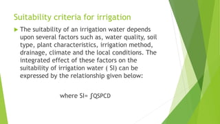 Water quality for Irrigation | PPT