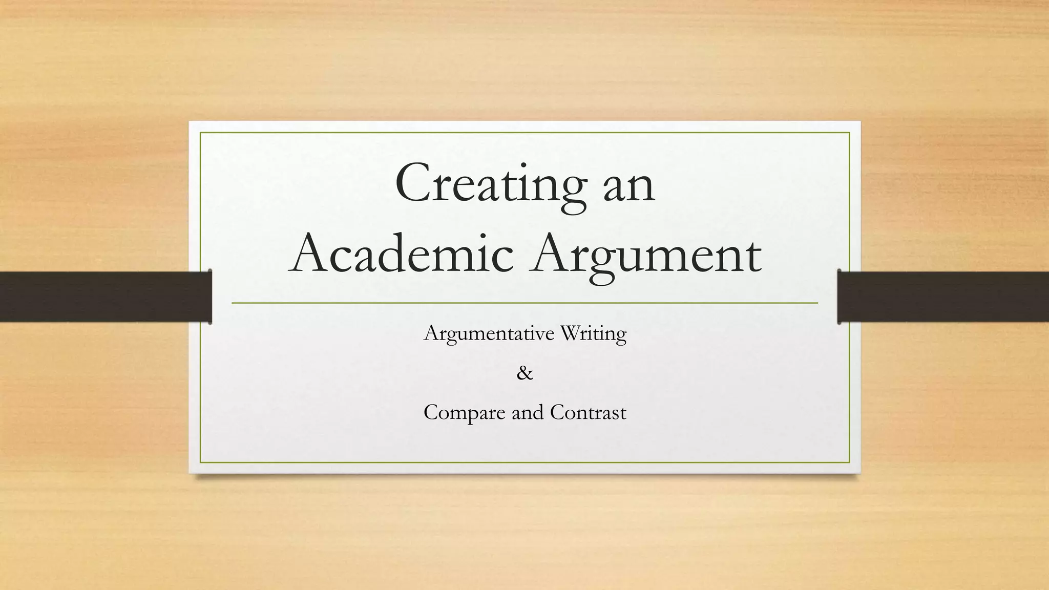 ANES 1501 PPT - M3: Creating an Academic Argument | PPTX | Children\'s Health | Healthy Living