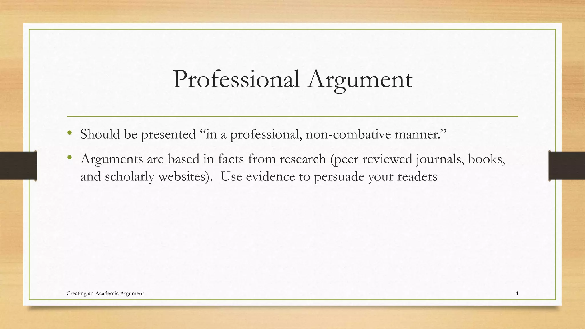 ANES 1501 PPT - M3: Creating an Academic Argument | PPTX | Children\'s Health | Healthy Living